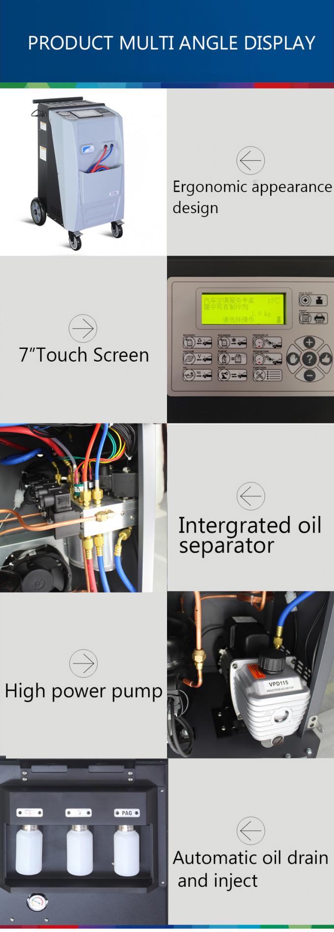 Fully automatic R134a Aircon Car AC Recovery Machine Service Station